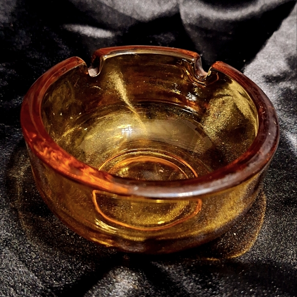 Accents | Vintage Amber Heavy Glass Ashtrayretromidcentury Modern6s70s ...
